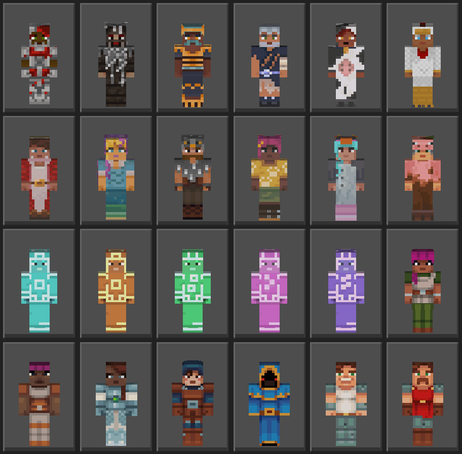Dungeons Heroes Skinpack - Gallery - Minecraft Bedrock Skins - CurseForge