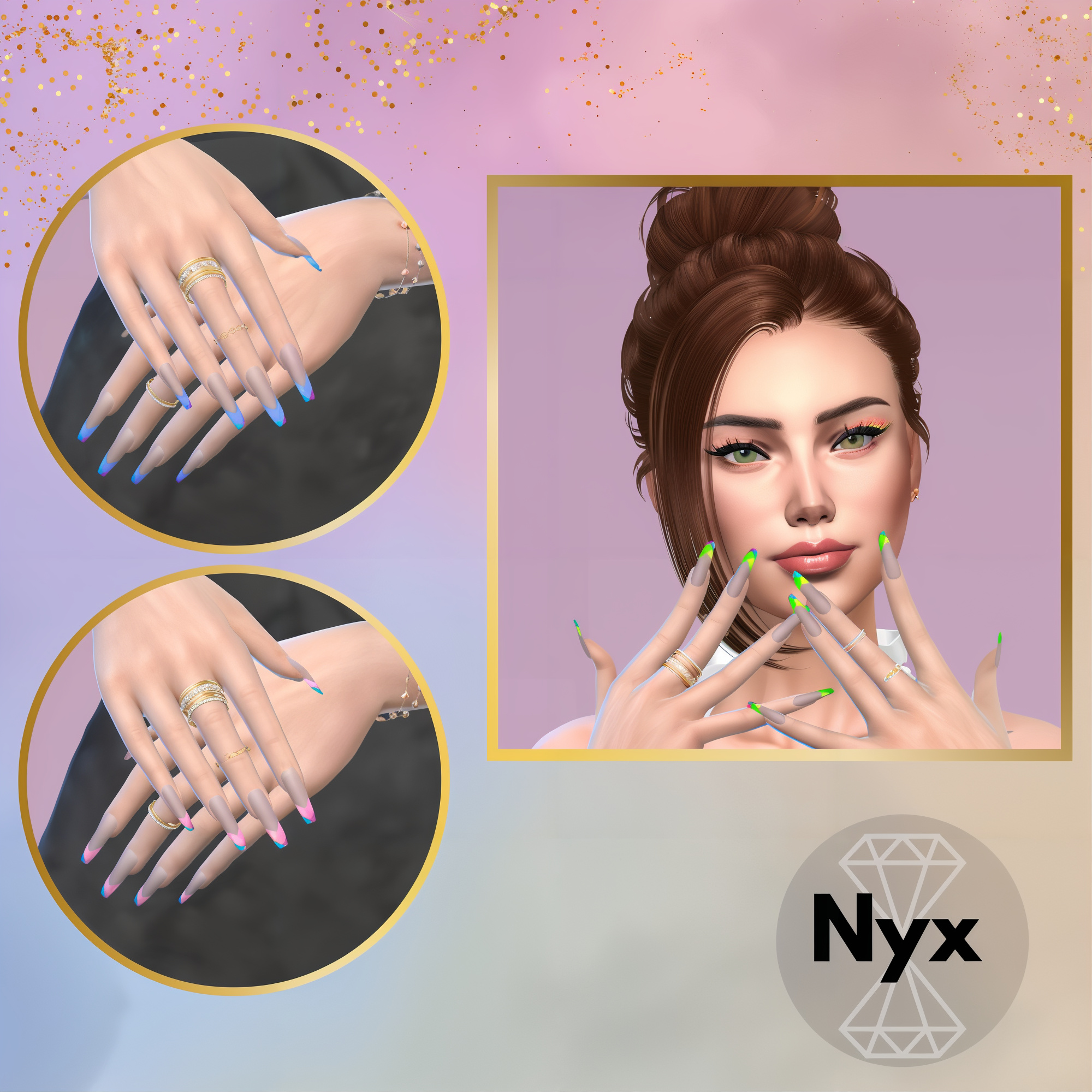 Abstract nails set 46 - The Sims 4 Create a Sim - CurseForge