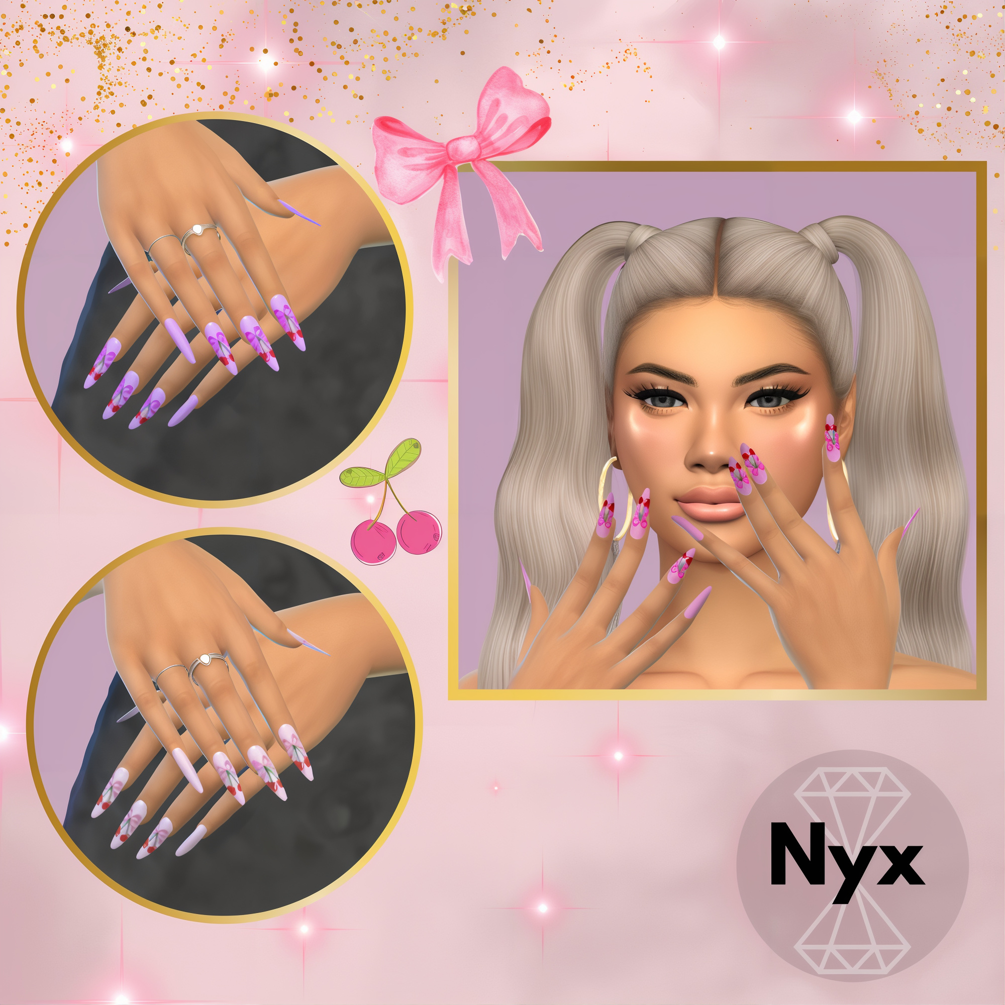 Kawaii nails set 47 - The Sims 4 Create a Sim - CurseForge