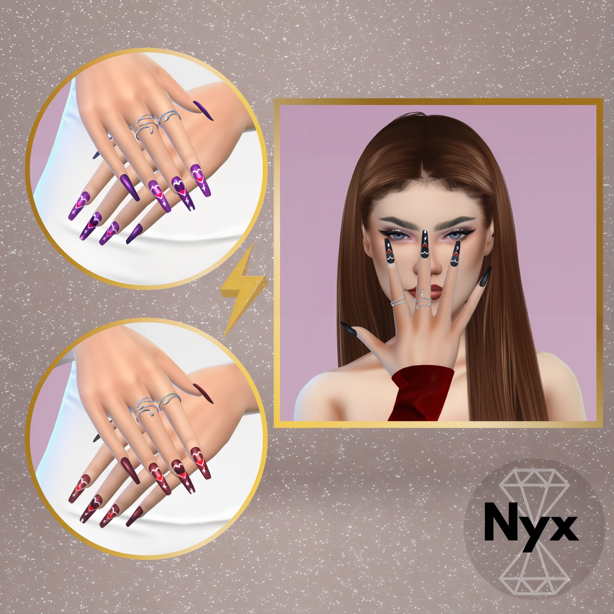 Metallic nails set 48 - The Sims 4 Create a Sim - CurseForge
