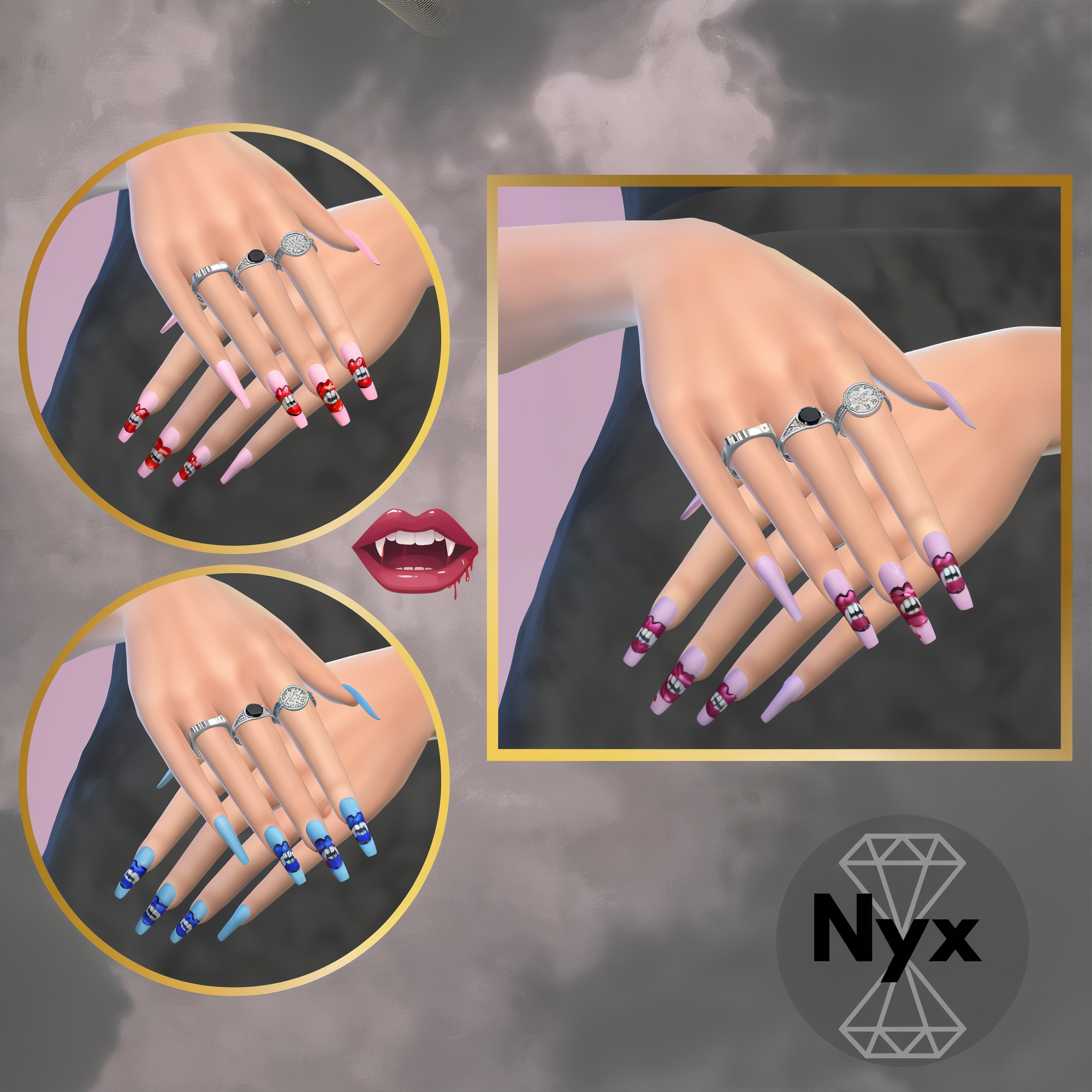 Metallic nails set 49 - The Sims 4 Create a Sim - CurseForge