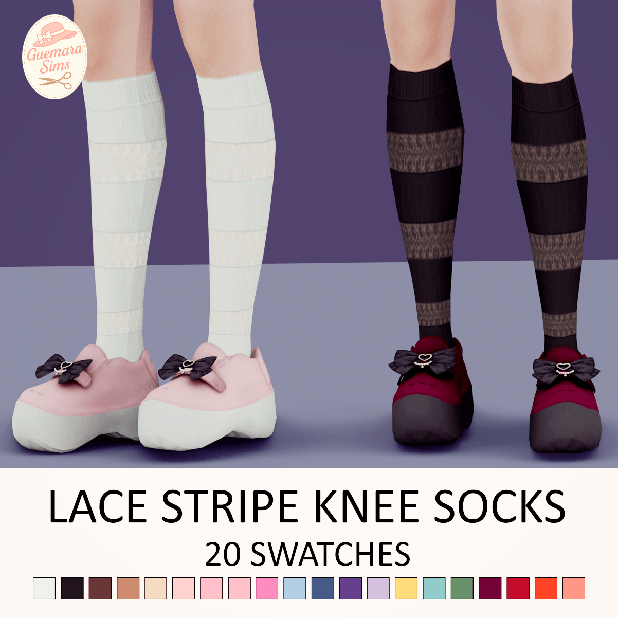 Lace Stripe Knee Socks - Gallery - The Sims 4 Create a Sim - CurseForge