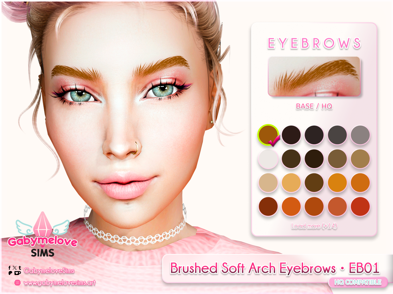 Brushed Soft Arch Eyebrows • EB01 [HQ compatible] - The Sims 4 Create a ...
