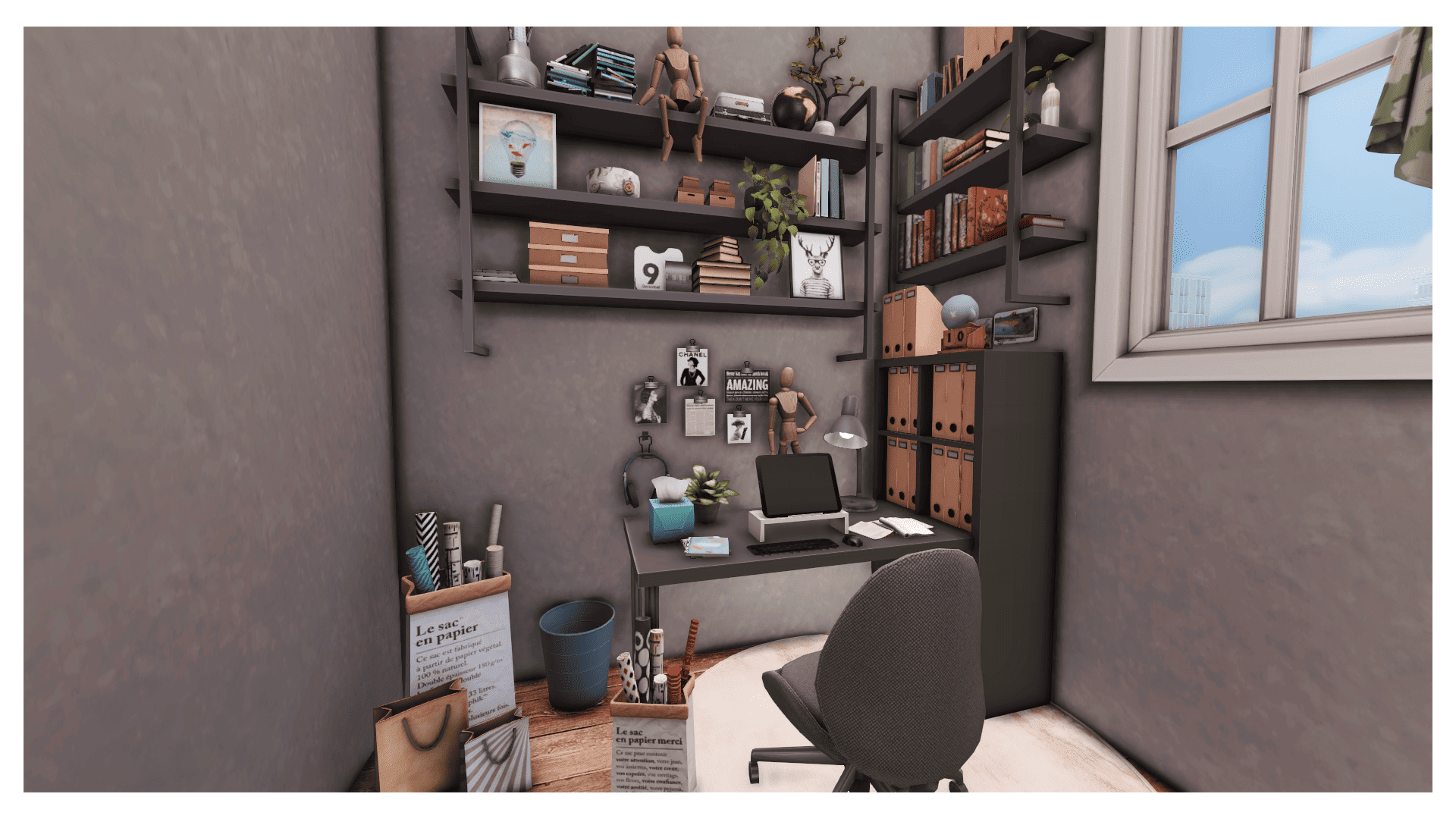 Stylish Compact Home Office - Gallery - The Sims 4 Rooms / Lots ...