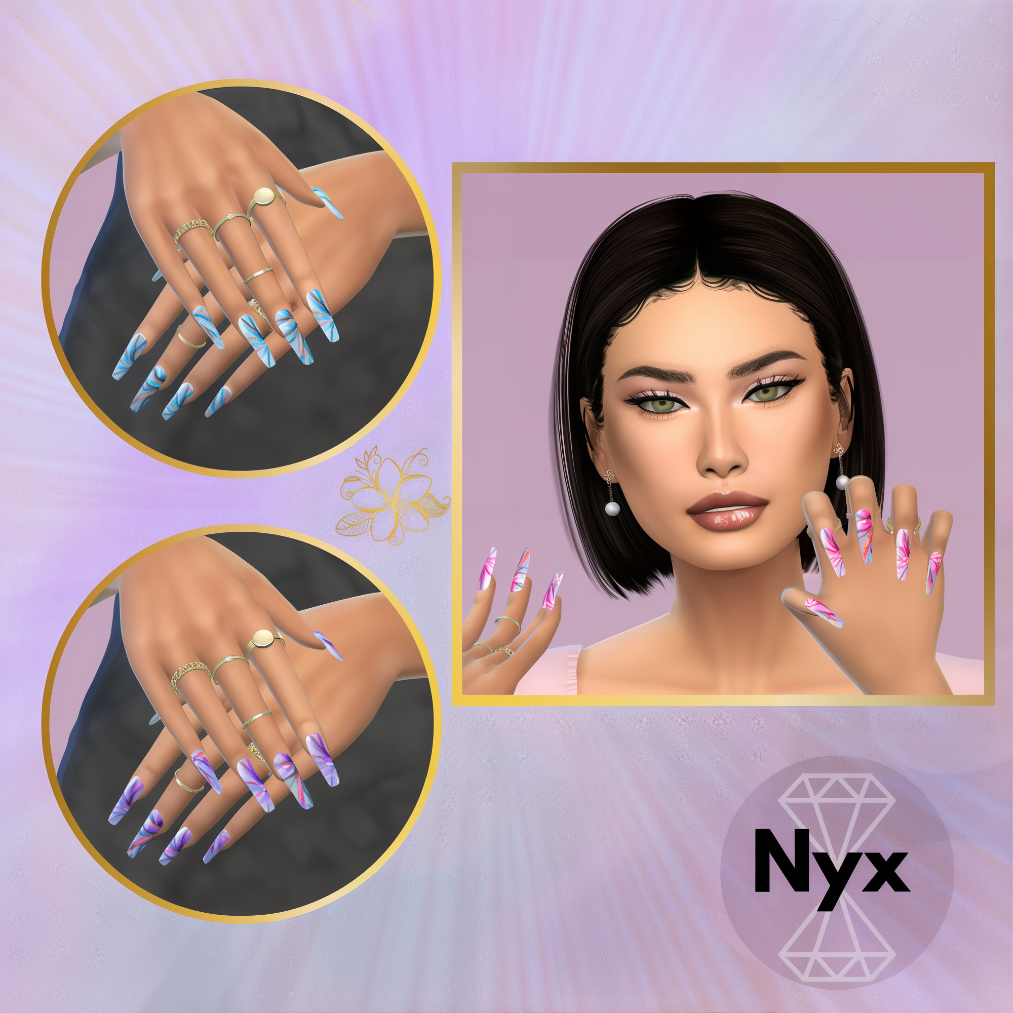 Abstract nails set 52 - The Sims 4 Create a Sim - CurseForge