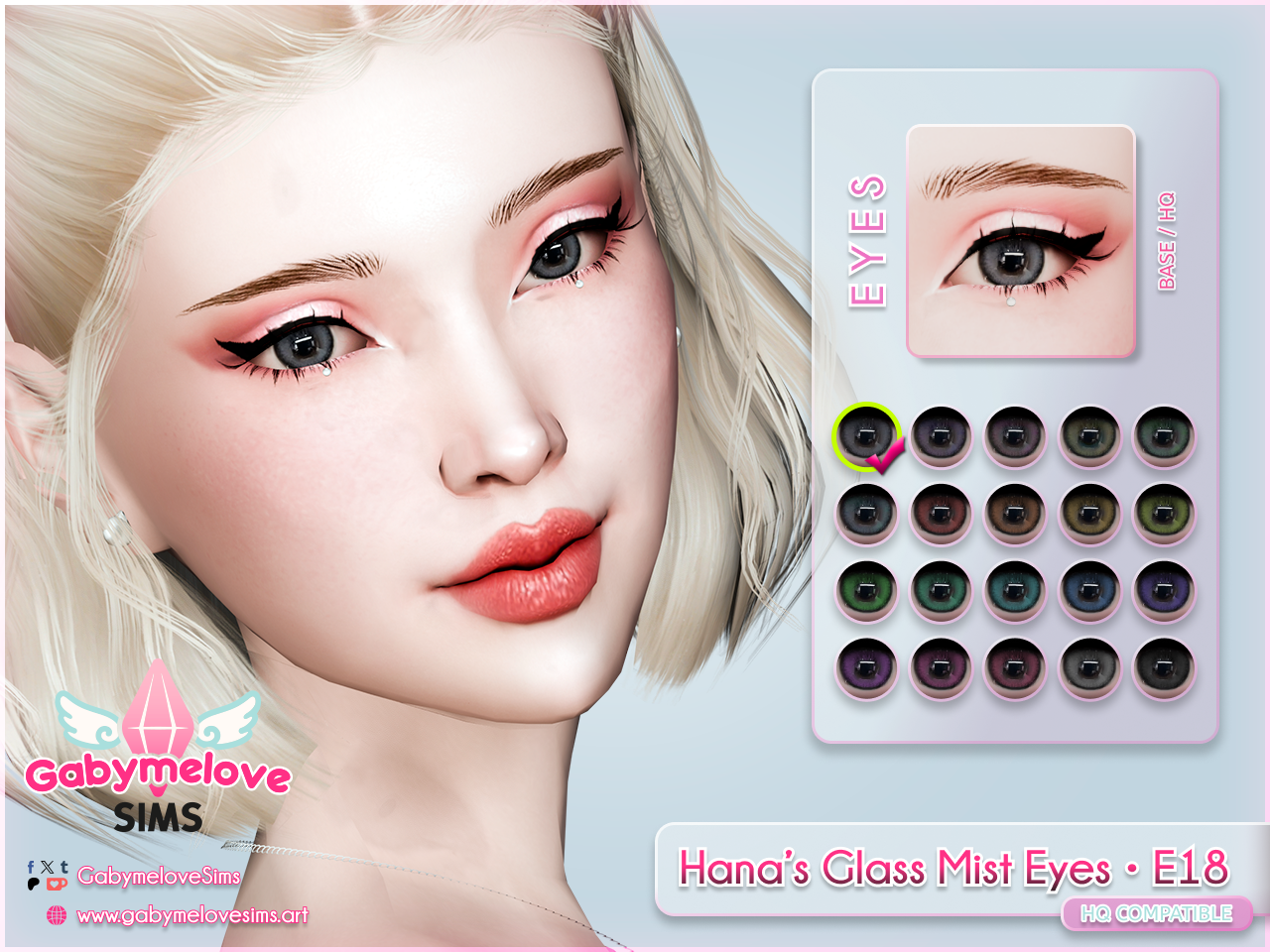 Hana’s Glass Mist Eyes • E18, contact lenses [HQ compatible] - The Sims ...