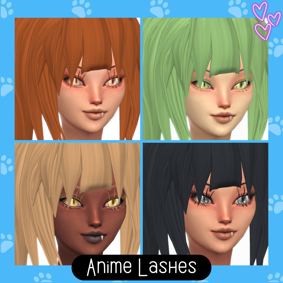 [JBTN] Anime Eyelashes - Gallery - The Sims 4 Create a Sim - CurseForge