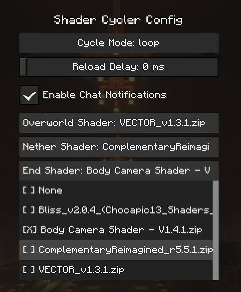 Melons Shader Cycler - Gallery - Minecraft Mods - CurseForge