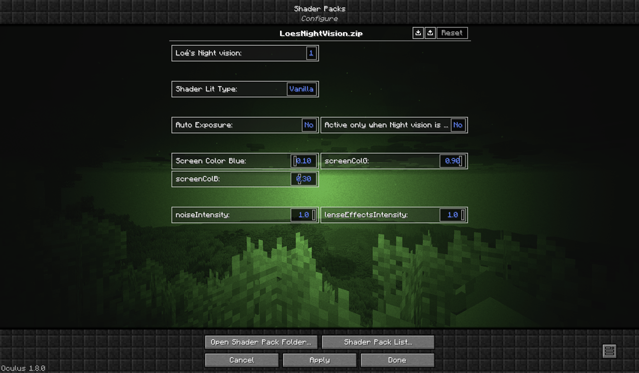 Loé's Night Vision - Gallery - Minecraft Shaders - CurseForge