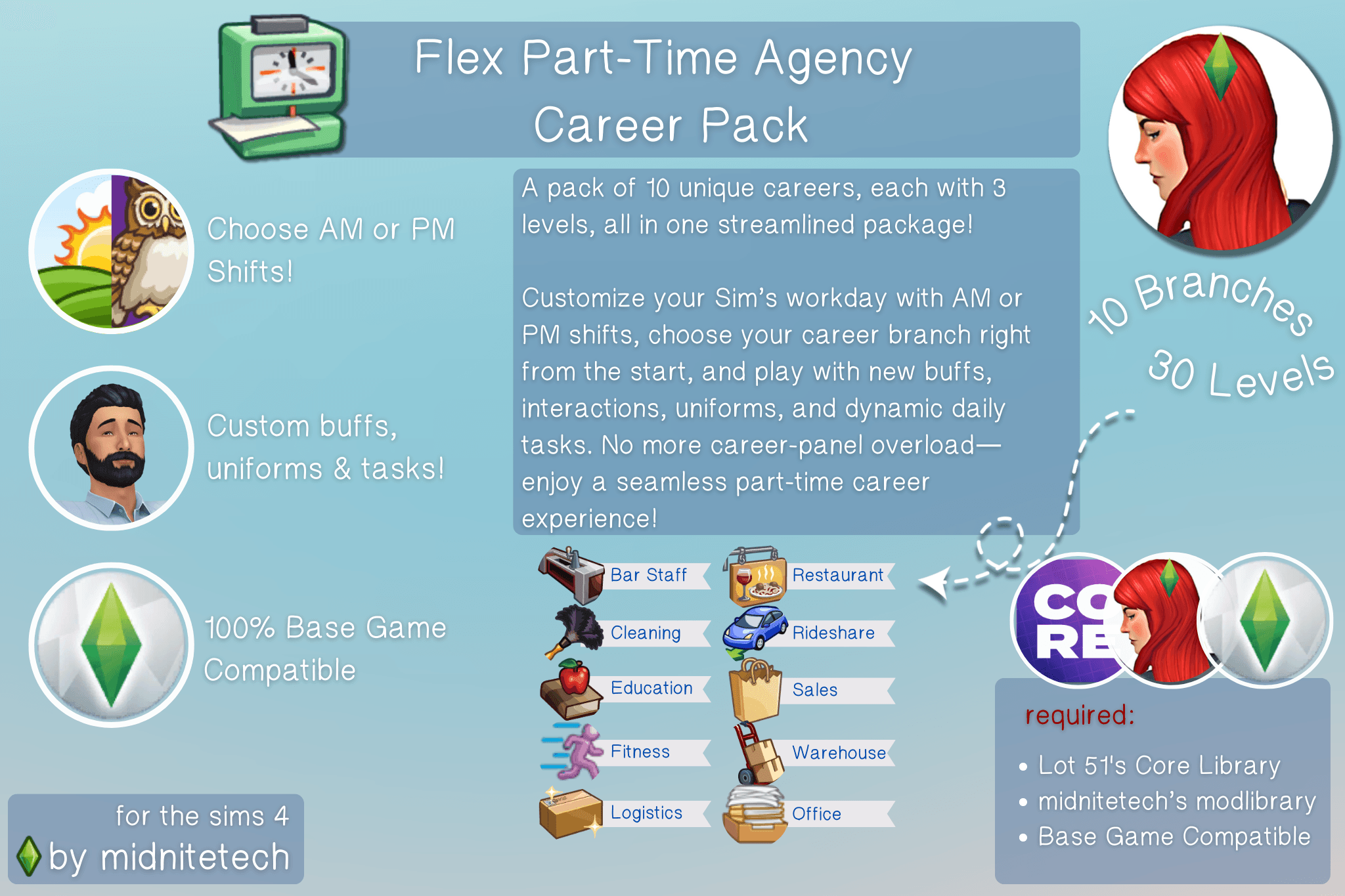 Flex Agency Career Pack (Part-Time) - Gallery - The Sims 4 Mods - CurseForge