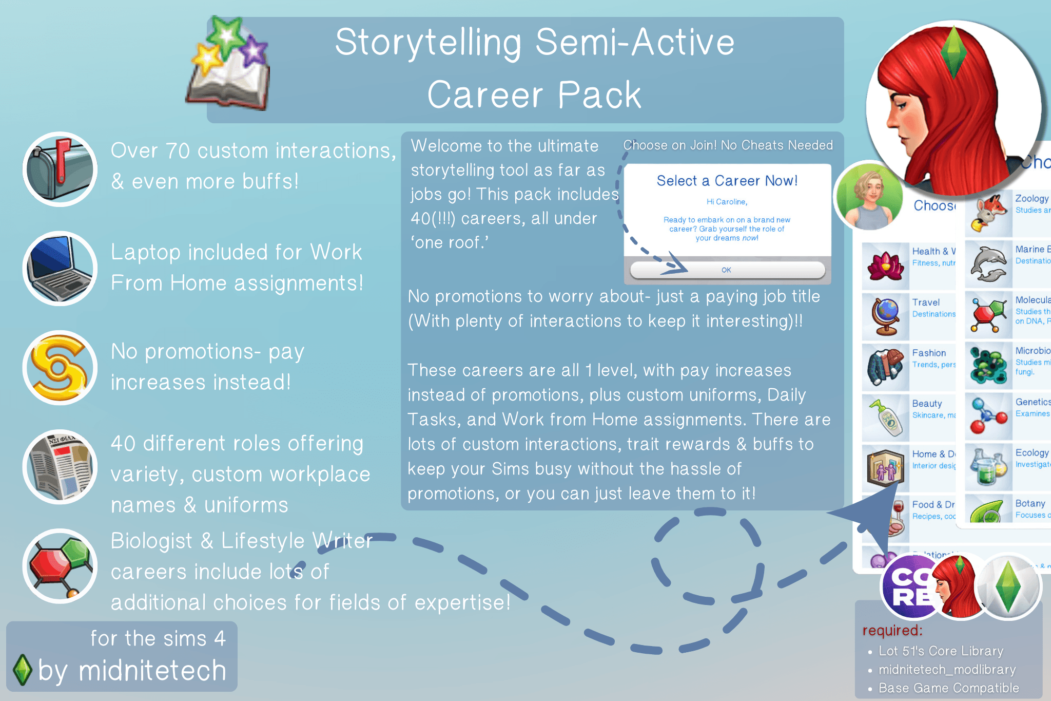Storytelling Career Pack (Semi-Active) - Gallery - The Sims 4 Mods - CurseForge