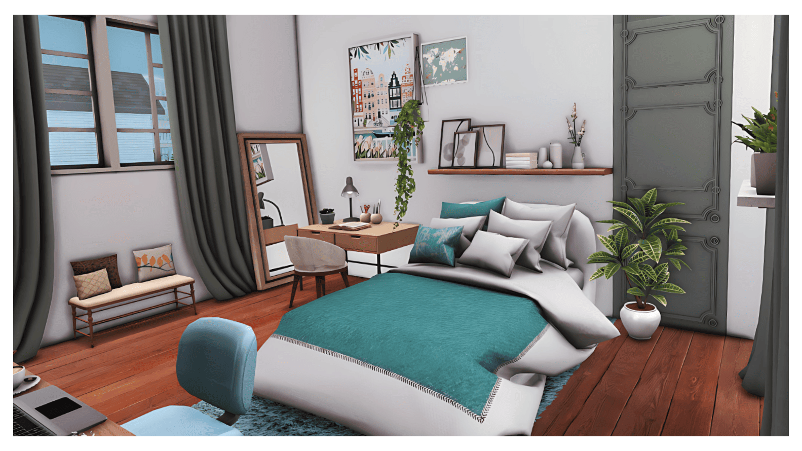 Modern Millennial Bedroom Retreat - Gallery - The Sims 4 Rooms / Lots ...