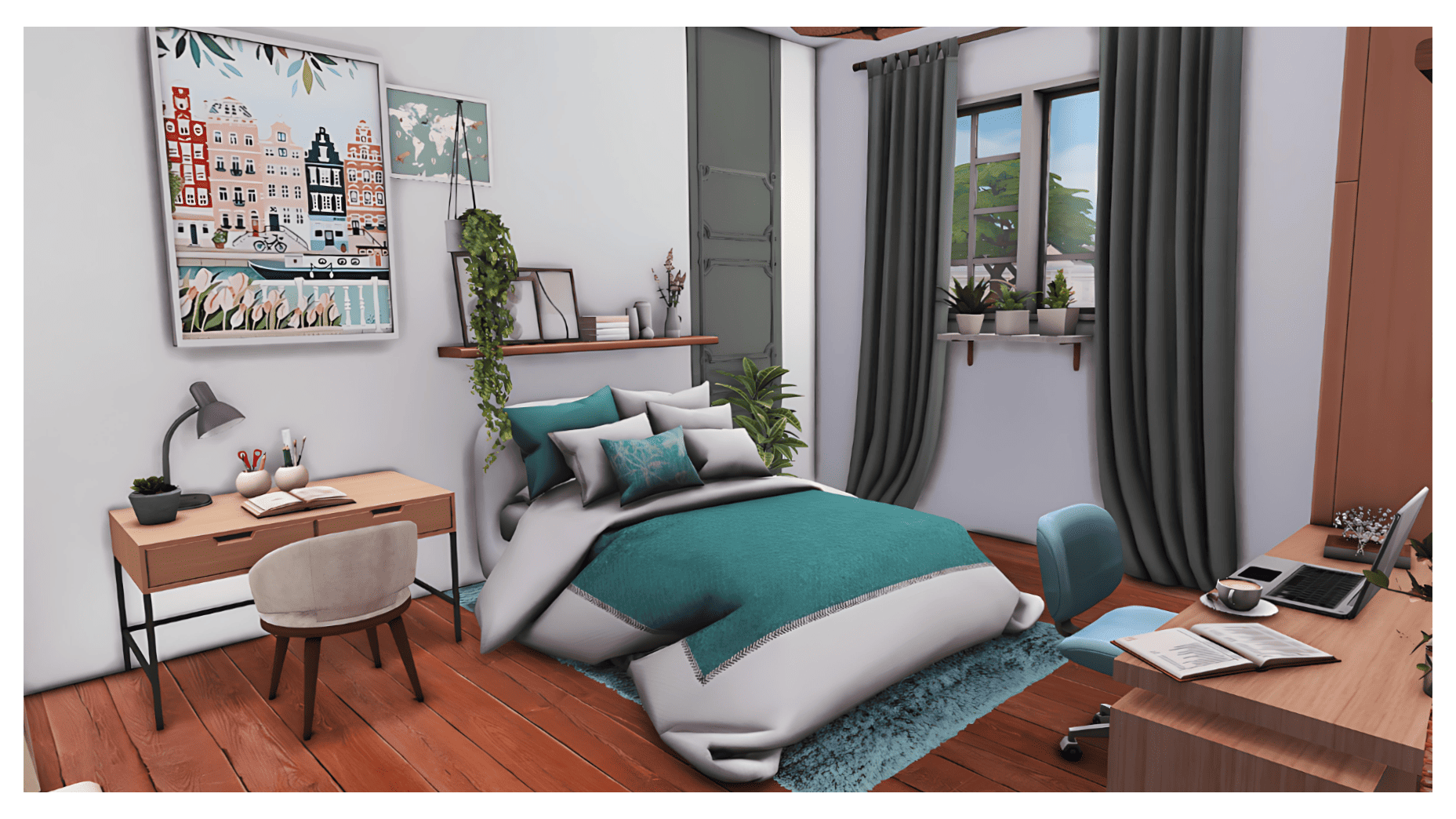 Modern Millennial Bedroom Retreat - Gallery - The Sims 4 Rooms / Lots ...