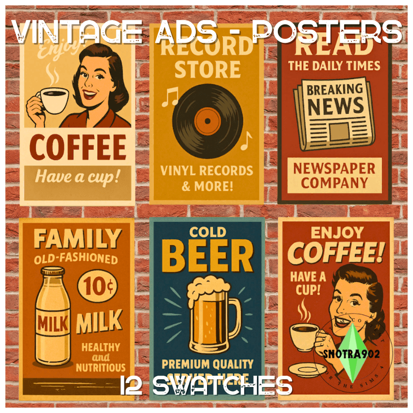 Vintage Ads - Posters - Gallery - The Sims 4 Build / Buy - CurseForge