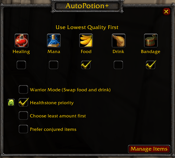 AutoPotionPlus - Gallery - World of Warcraft Addons - CurseForge