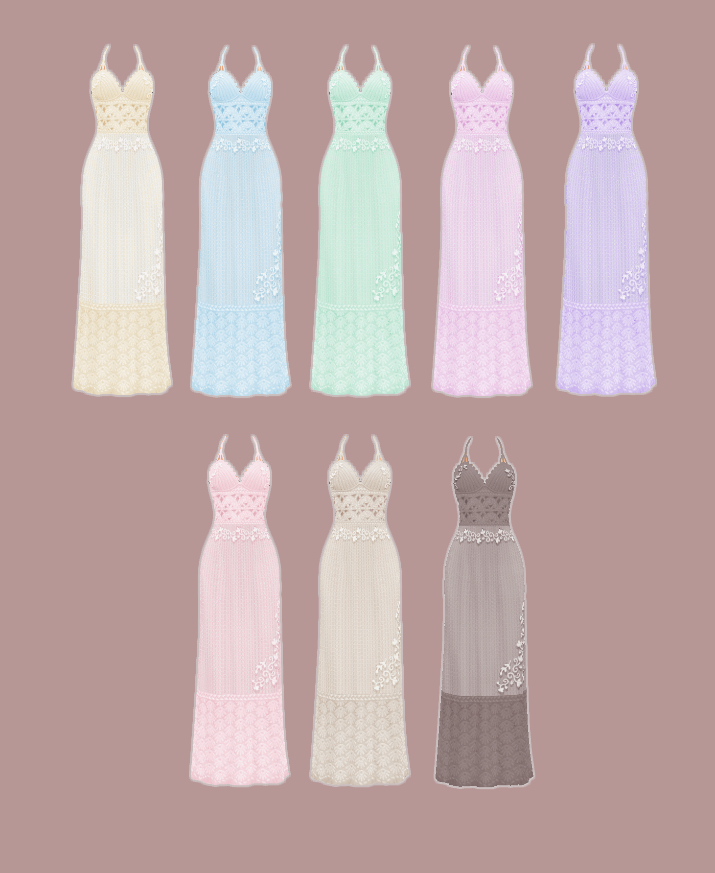Romantica Long Crochet Dress - Gallery - The Sims 4 Create a Sim ...