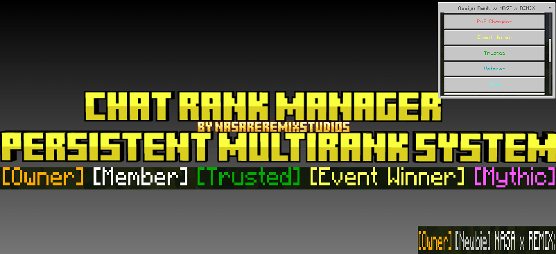 [Realm Compatible]Chat Rank Manager – Persistent Multi‑Ranks System ...