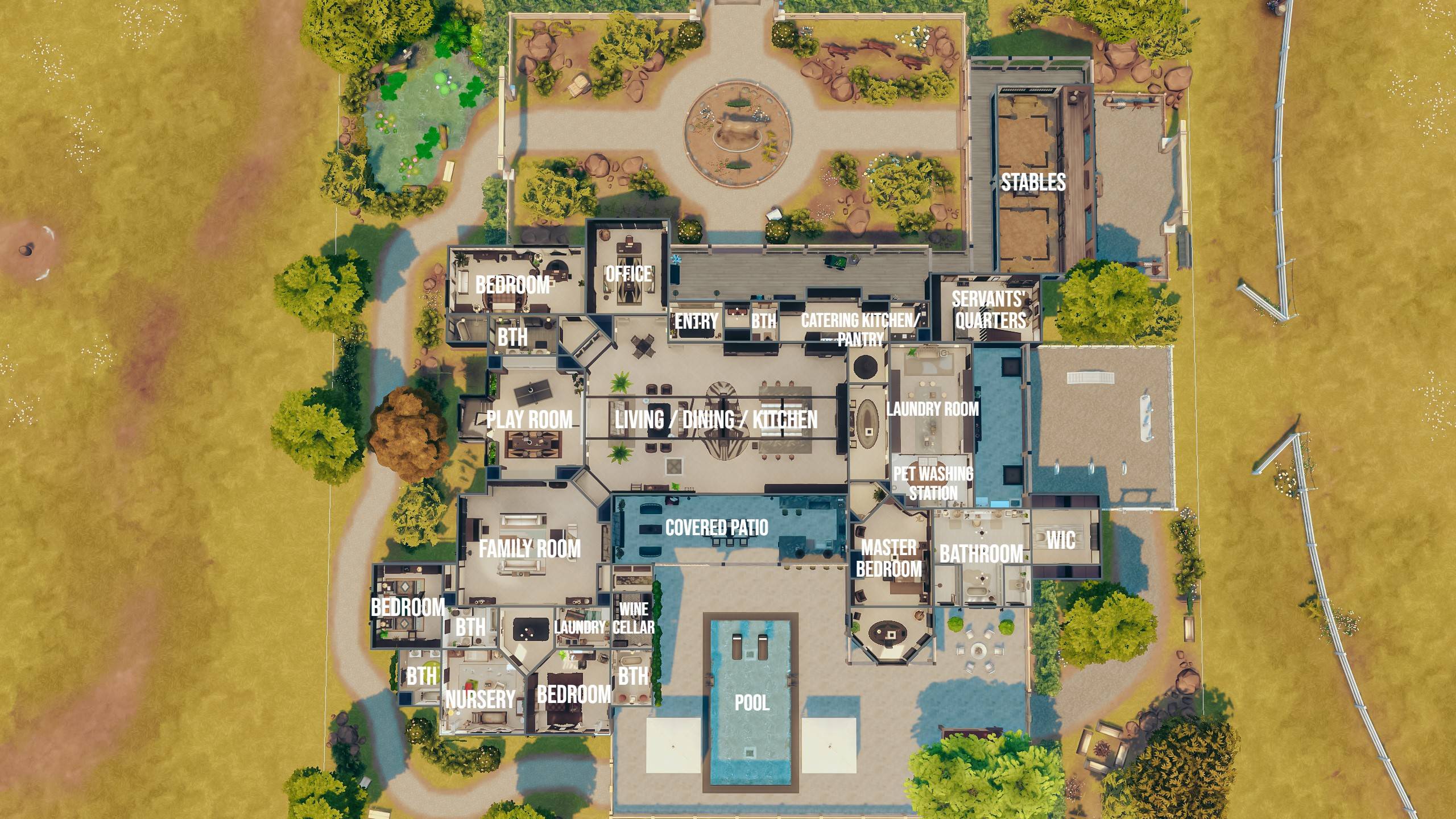 Modern Horse Ranch, NO CC, 64X64 - The Sims 4 Rooms / Lots - CurseForge