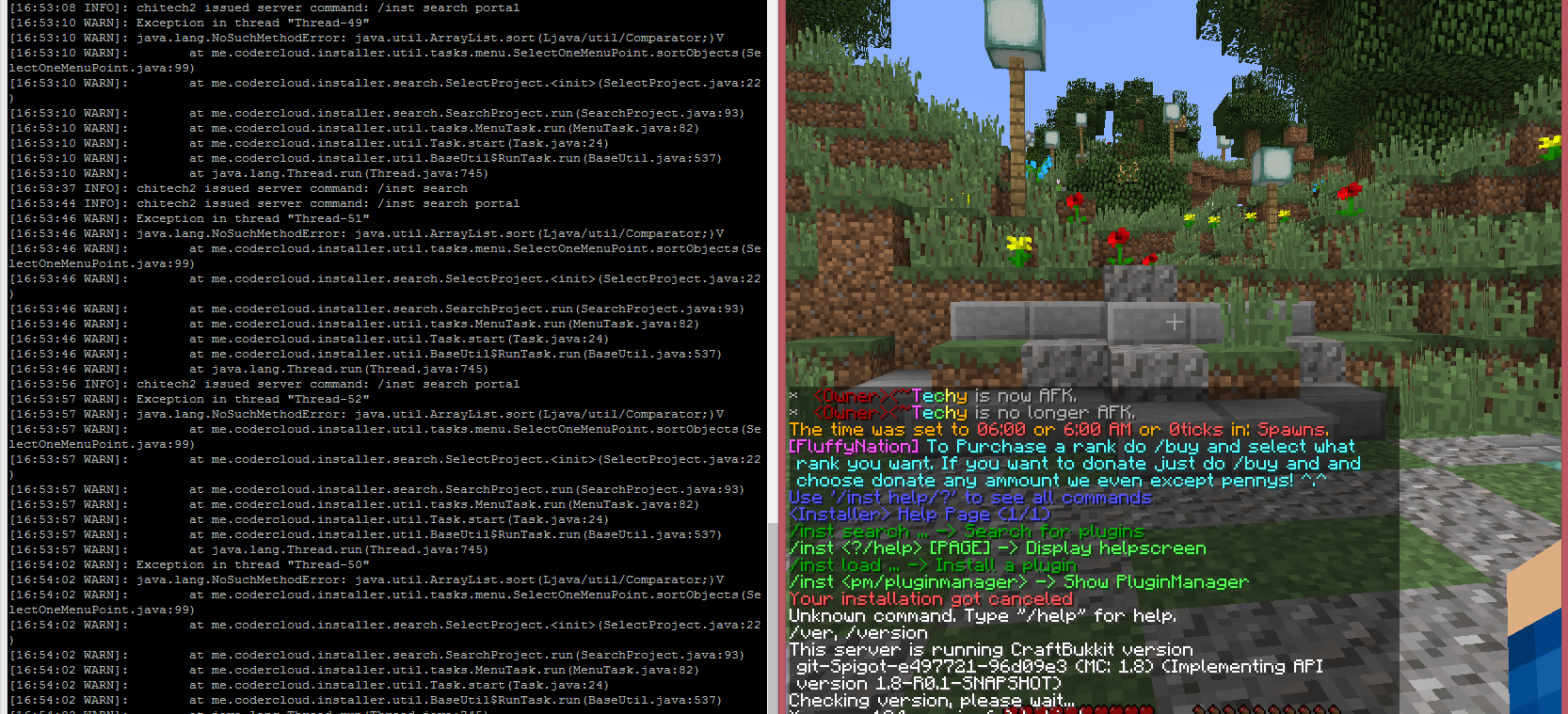 2 Error In Consolebug Issues Installer Bukkit Plugins Projects Bukkit 9016