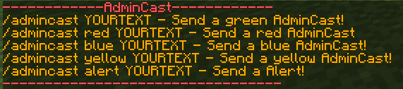 AdminCast - Minecraft Bukkit Plugins - CurseForge
