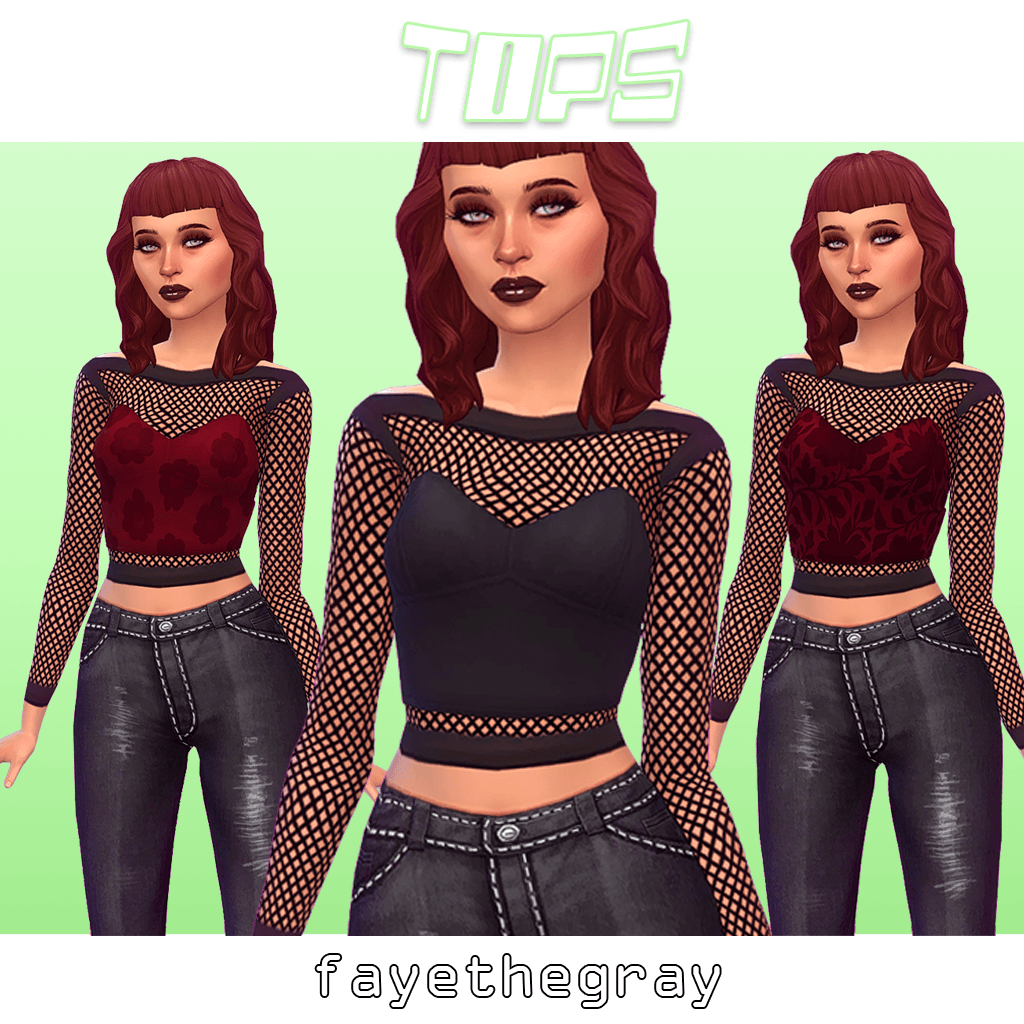 fishnet cropped bralette by fayethegray - Gallery - The Sims 4 Create a ...
