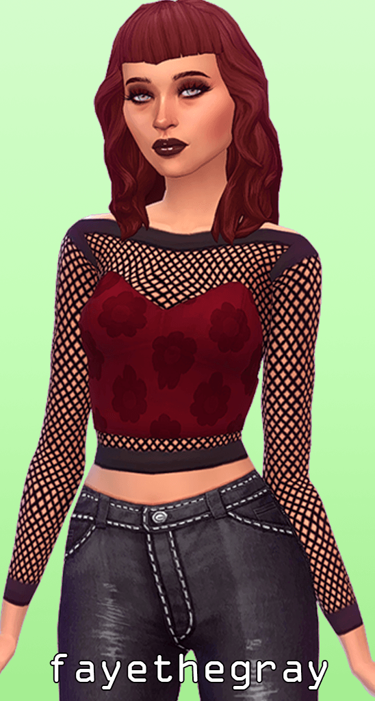 fishnet cropped bralette by fayethegray - Gallery - The Sims 4 Create a ...