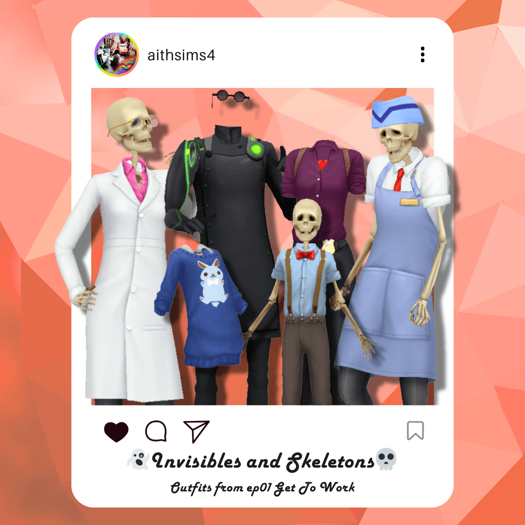 Invisibles and Skeletons EP01 Get to Work Outfits - The Sims 4 Create a ...