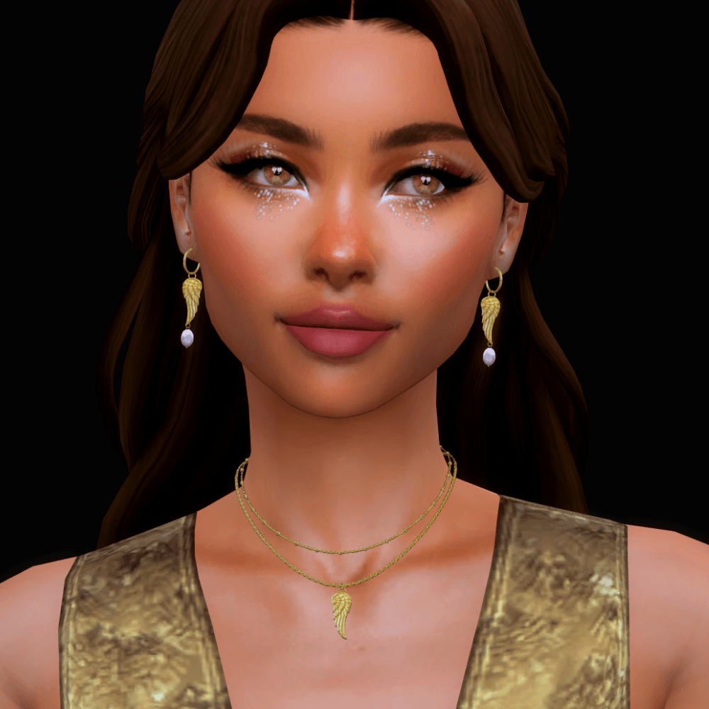 Gold Wing Layered Necklace - Gallery - The Sims 4 Create a Sim - CurseForge