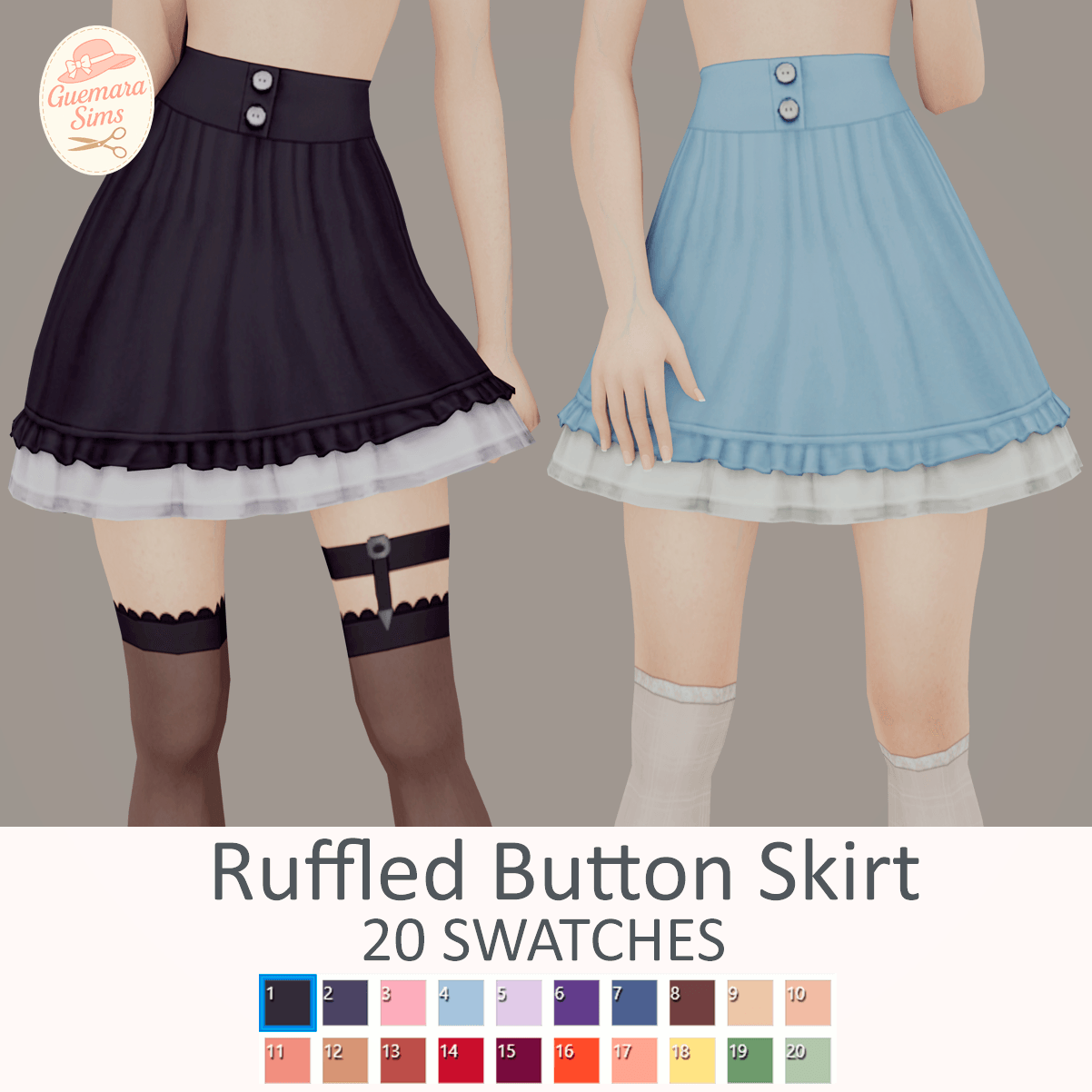 Ruffled Button Skirt - Gallery - The Sims 4 Create a Sim - CurseForge