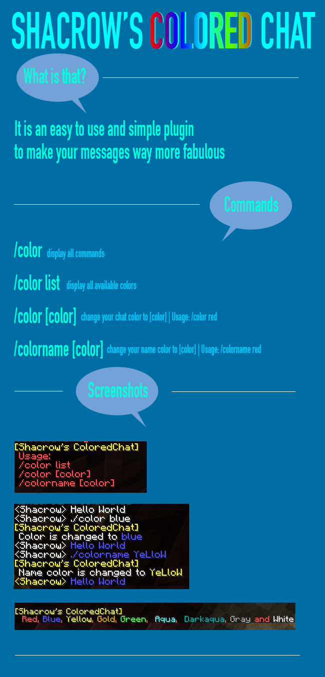 Shacrow's Colored Chat - Minecraft Bukkit Plugins - CurseForge