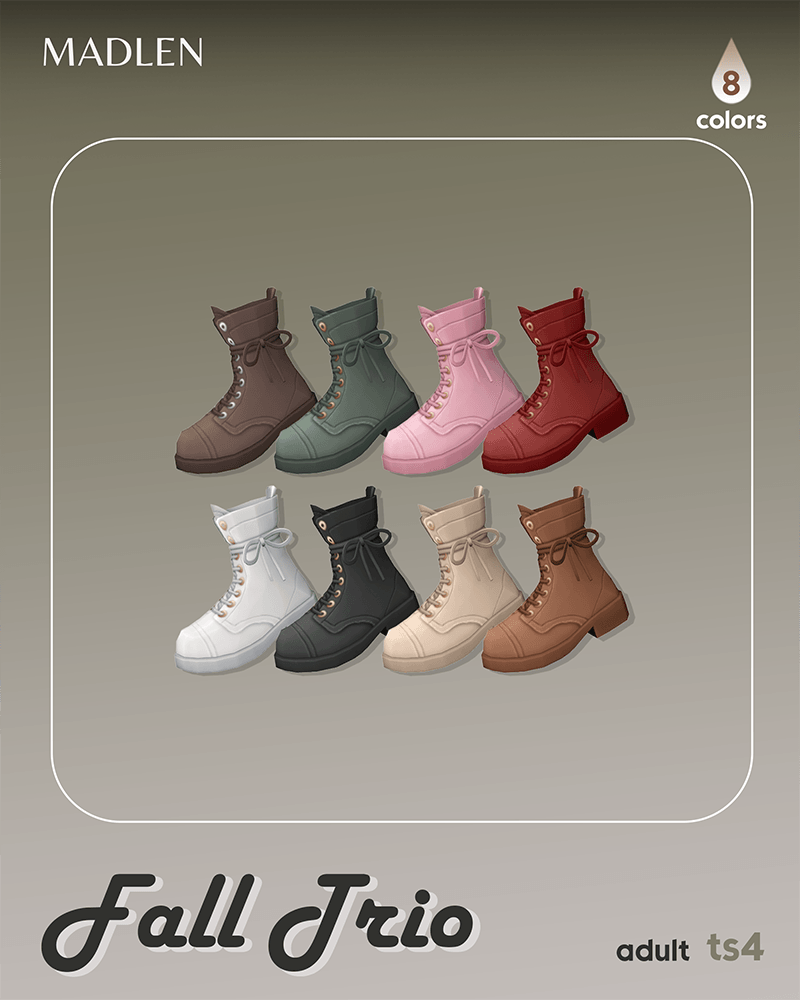 Fall Trio Lace-up Boots - The Sims 4 Create a Sim - CurseForge