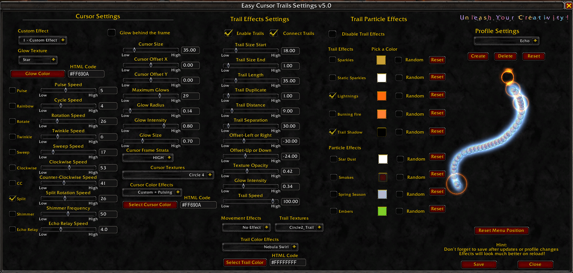 Easy Cursor Trails - Gallery - World of Warcraft Addons - CurseForge