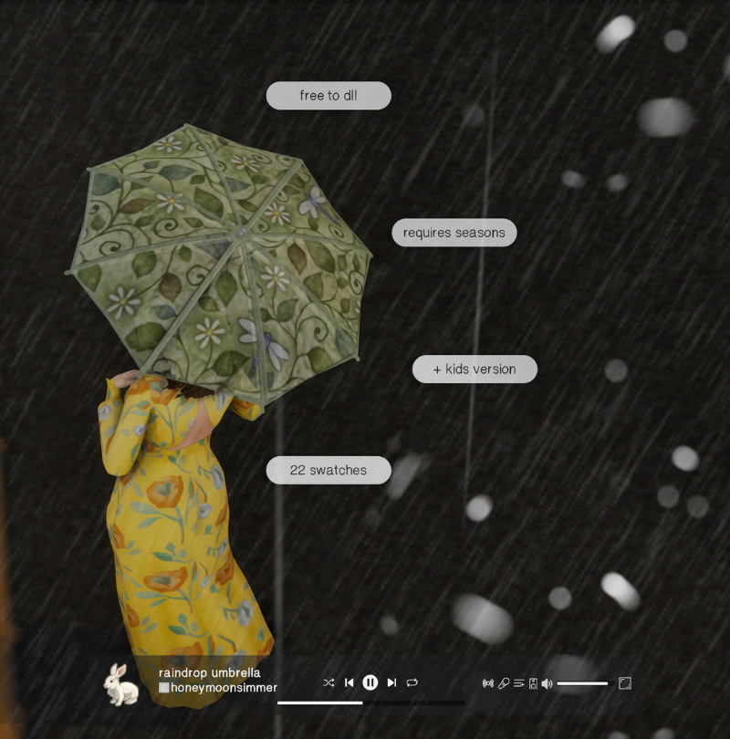 raindrop umbrella 🌂 - Gallery - The Sims 4 Mods - CurseForge
