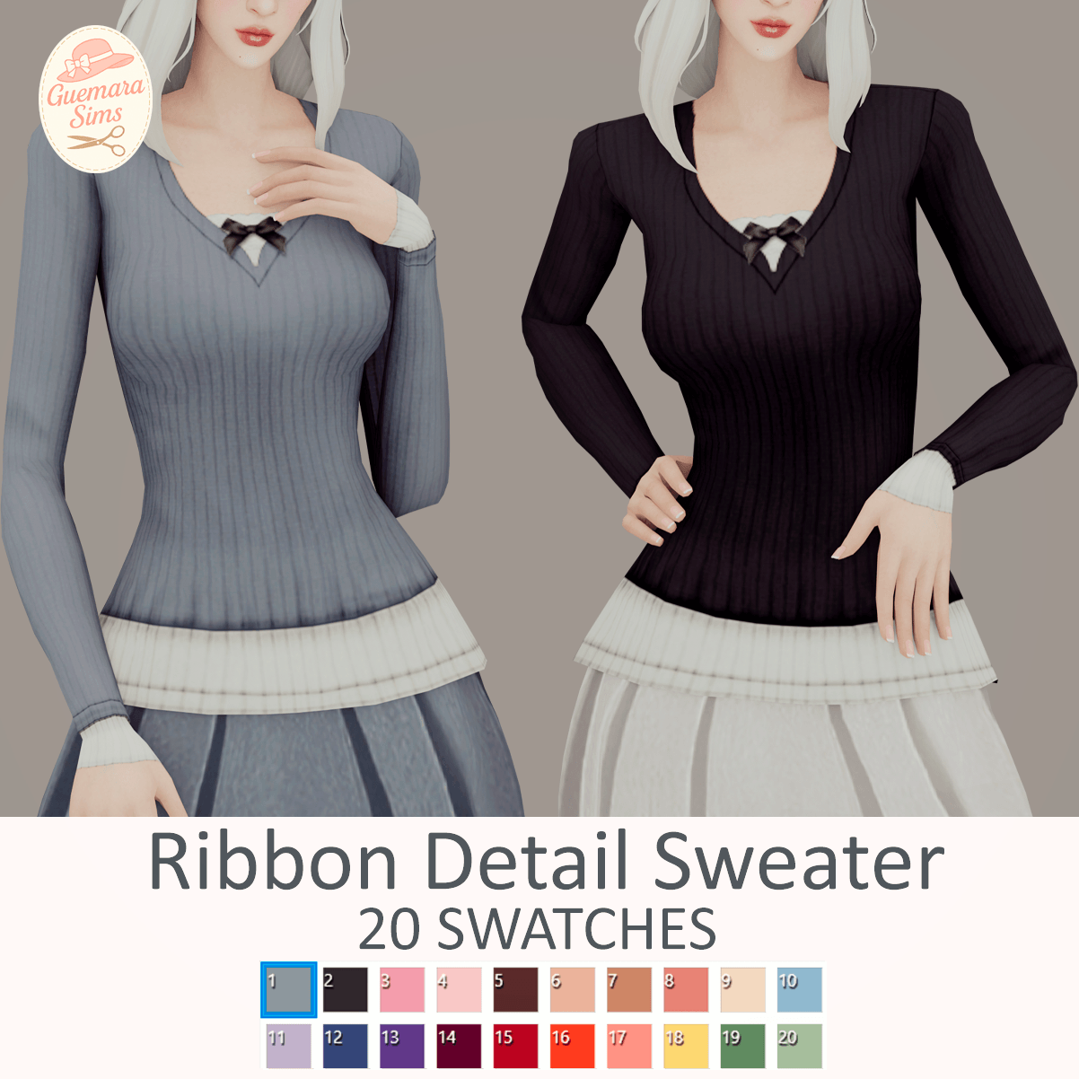 Ribbon Detail Sweater - The Sims 4 Create a Sim - CurseForge