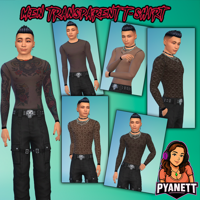 Men transparent t-shirt by Pyanett - Gallery - The Sims 4 Create a Sim ...