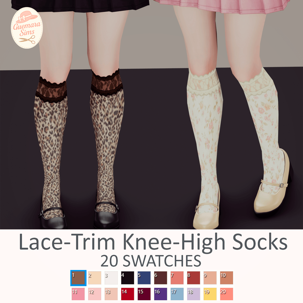 Lace-Trim Knee-High Socks - The Sims 4 Create a Sim - CurseForge