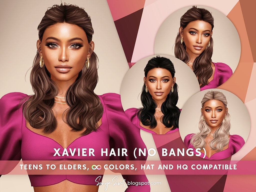 SONYASIMS - XAVIER HAIR (NO BANGS) - The Sims 4 Create a Sim - CurseForge