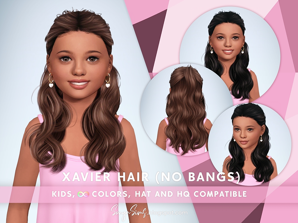 SONYASIMS - XAVIER HAIR KIDS (NO BANGS) - The Sims 4 Create a Sim ...