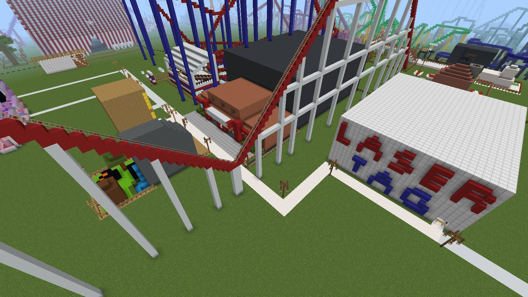 AJ Land (Roller Coaster Town) - Minecraft Bedrock Maps - CurseForge