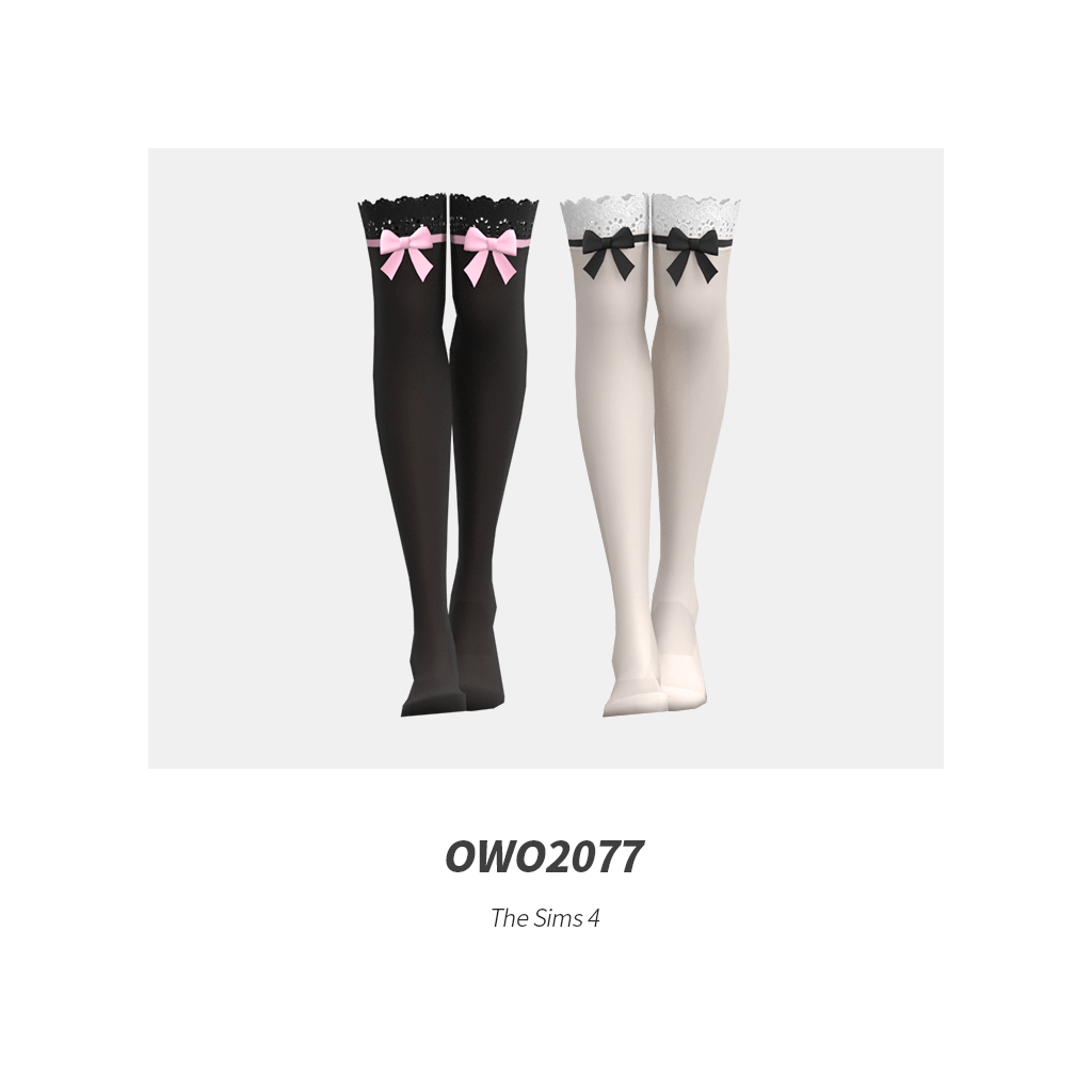 OWO2077 - Lace Bow Thigh High Socks - The Sims 4 Create a Sim - CurseForge