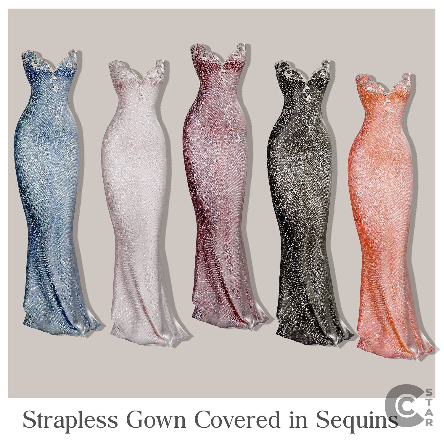 Strapless Gown Covered in Sequins - The Sims 4 Create a Sim - CurseForge