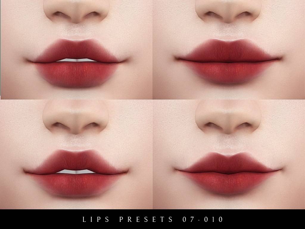 Lip Presets 07-010 - The Sims 4 Create a Sim - CurseForge