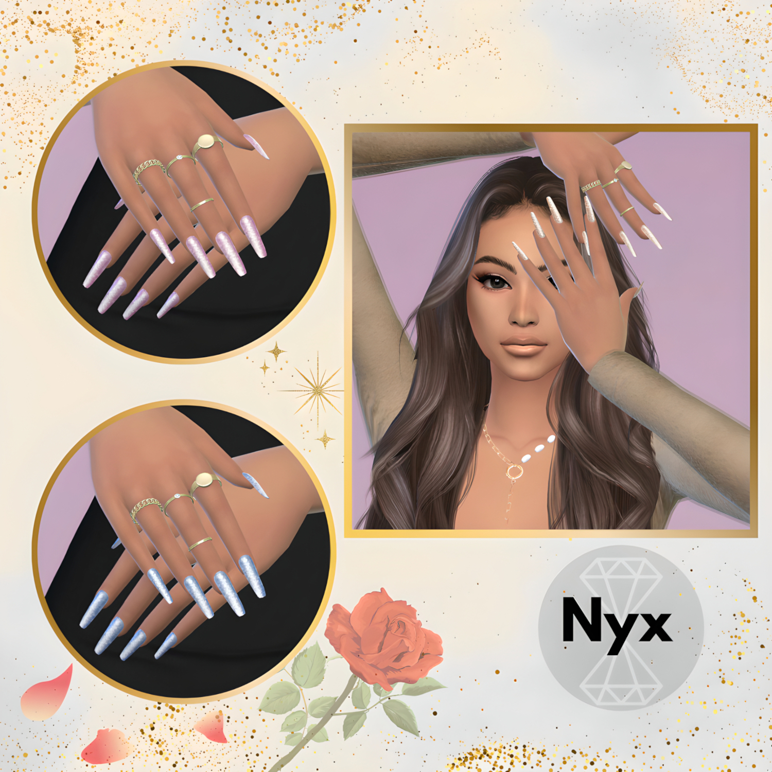 Glitter nails set 93 - The Sims 4 Create a Sim - CurseForge