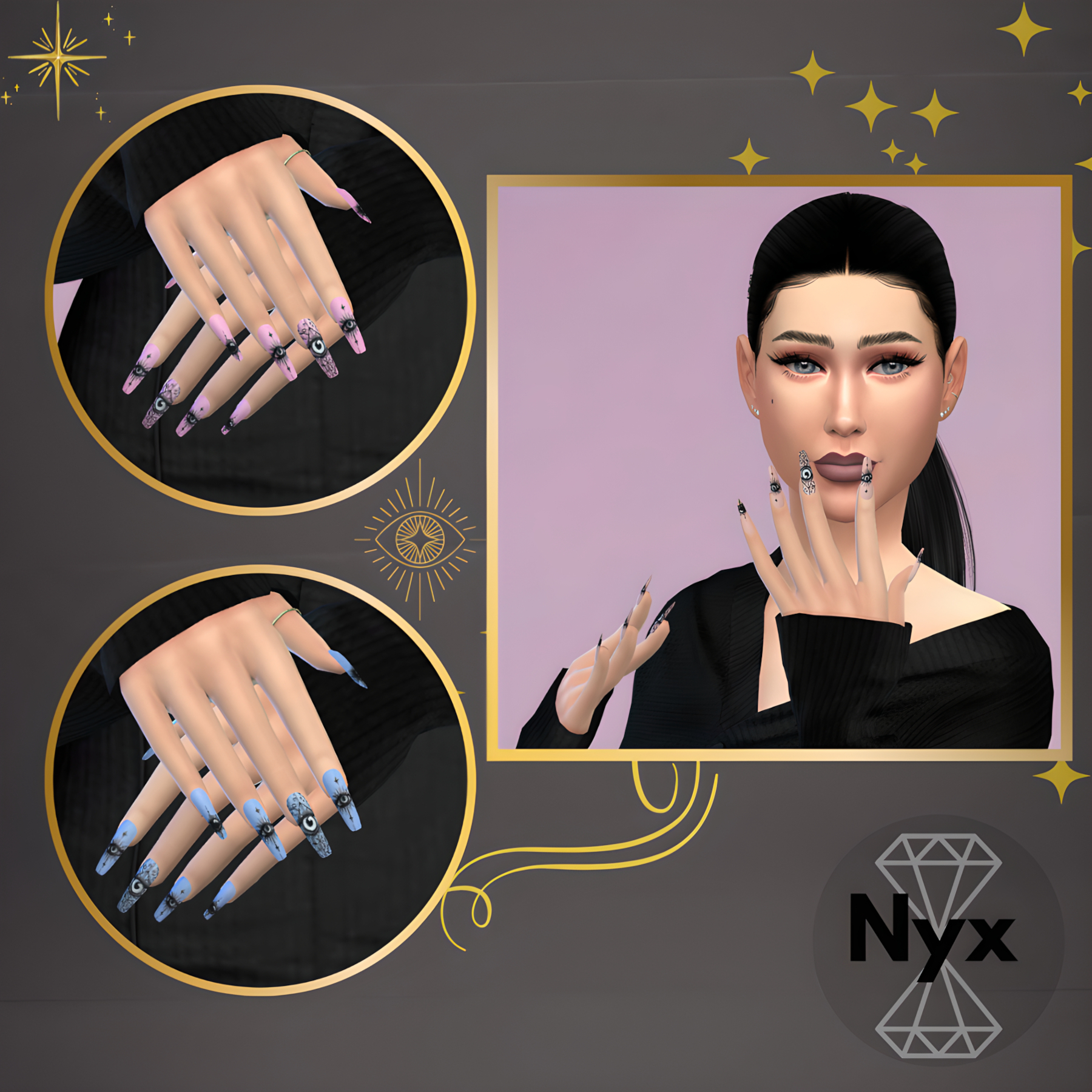 Abstract nails set 94 - The Sims 4 Create a Sim - CurseForge
