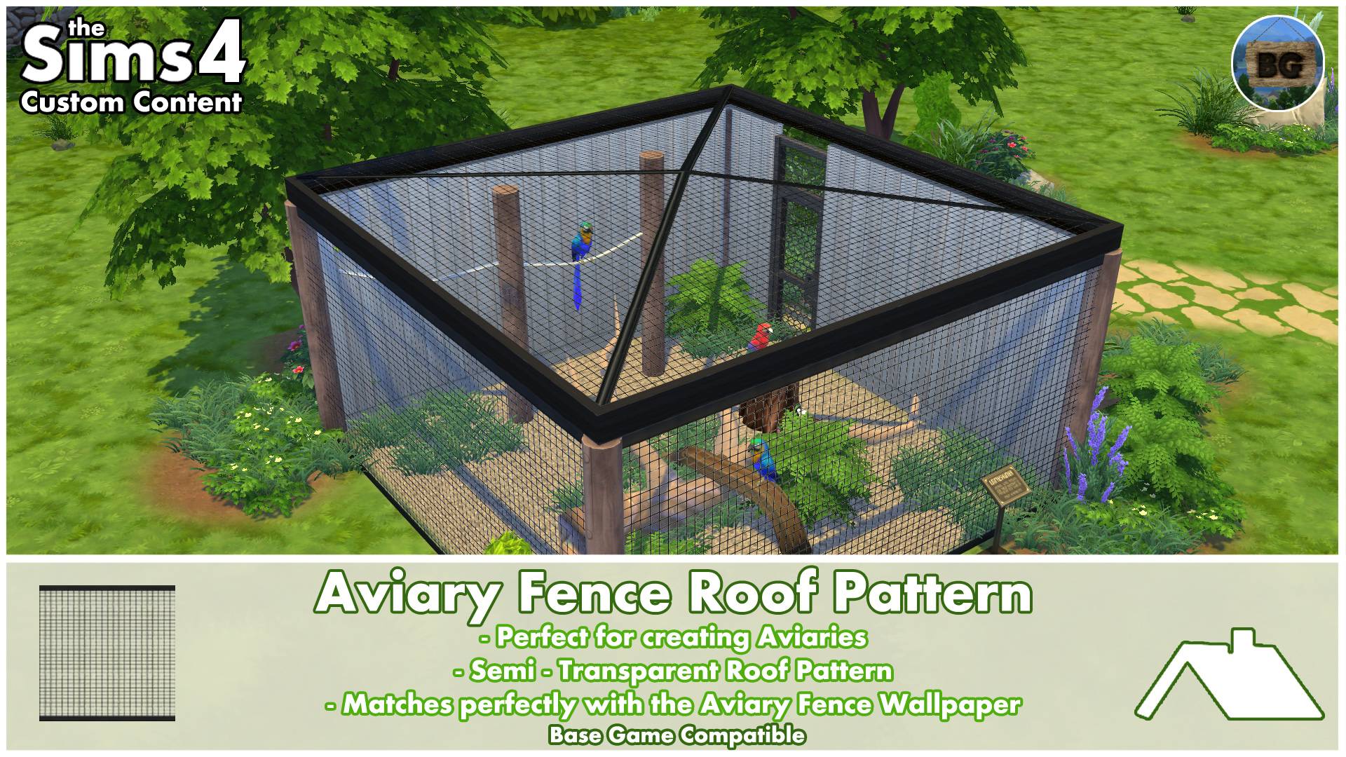 Aviary Fence - Roof Pattern ~ Roofing - Gallery - The Sims 4 Build / Buy - CurseForge