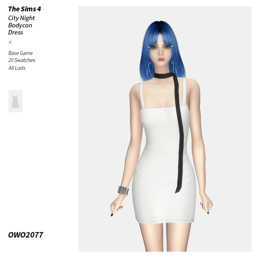 OWO2077 - City Night Bodycon Dress - The Sims 4 Create a Sim - CurseForge