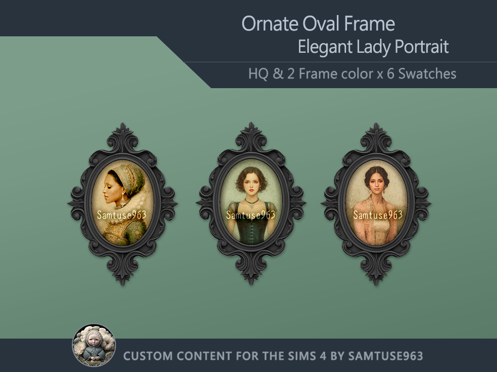 HQ Ornate Oval Frame Elegant Lady Portrait Sellable Samtuse963 - The ...