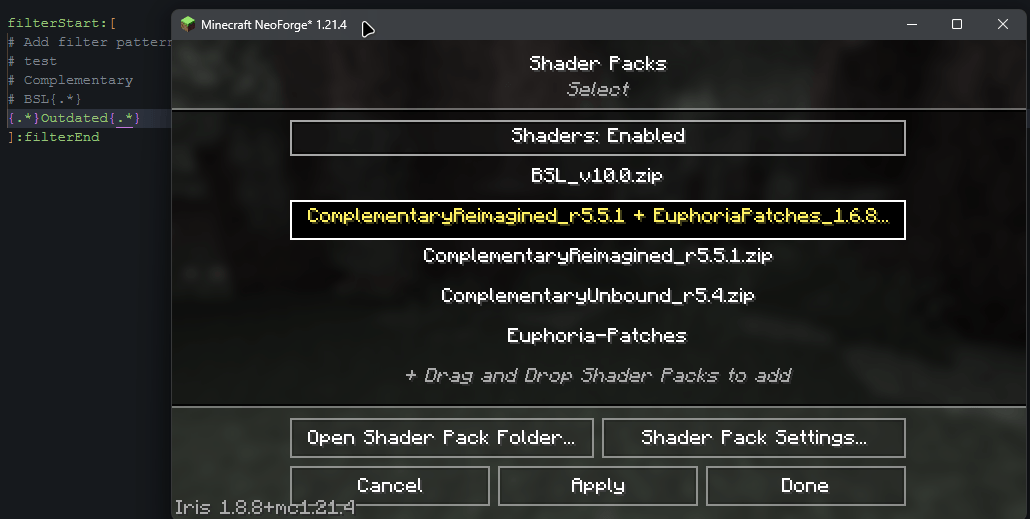 Iris/Oculus Shader Folder - Gallery - Minecraft Mods - CurseForge