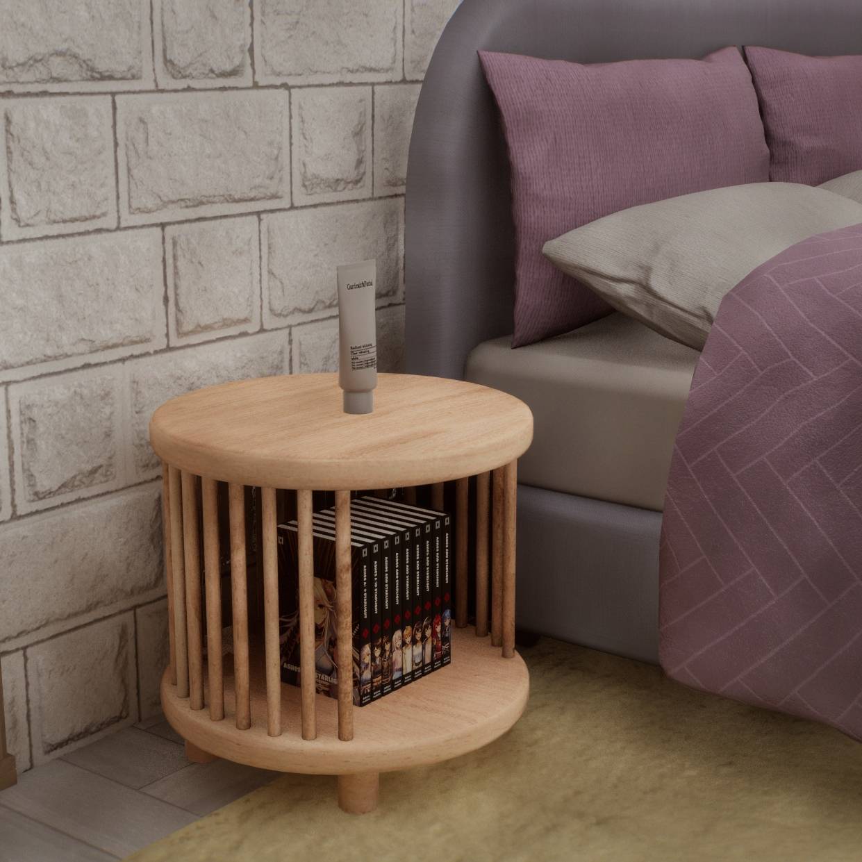 Round Slatted Side Table - Gallery - inZOI Build Mode - CurseForge