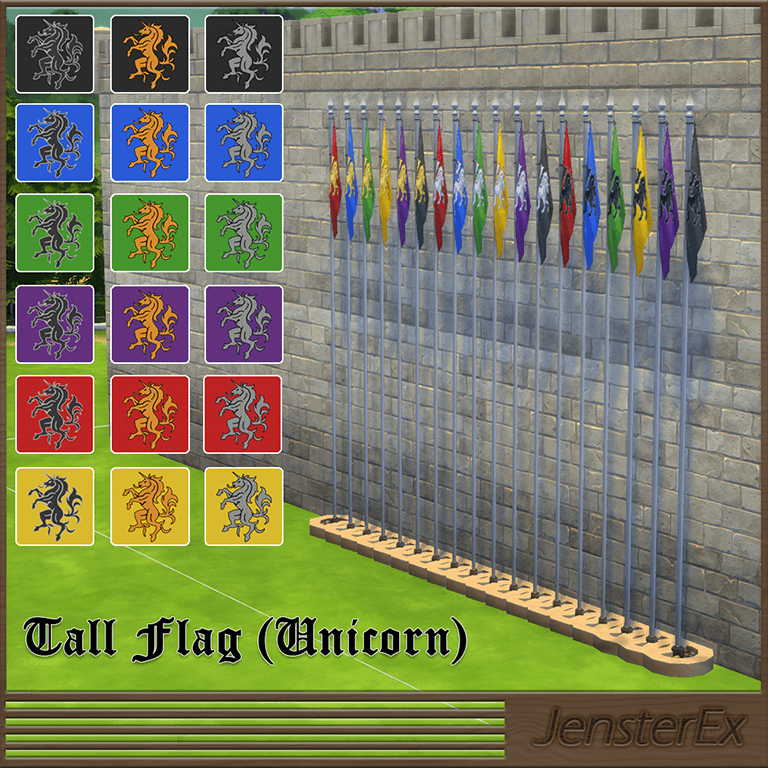 Medieval Heraldic Deco Set (Unicorn Edition) - The Sims 4 Build / Buy ...